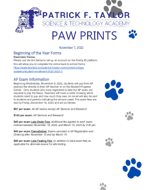 Fillable Online Beginning of the Year Forms AP Exam Information Fax ...