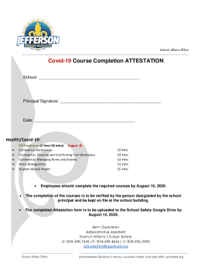 Fillable Online Covid-19 Course Completion ATTESTATION Fax Email Print ...