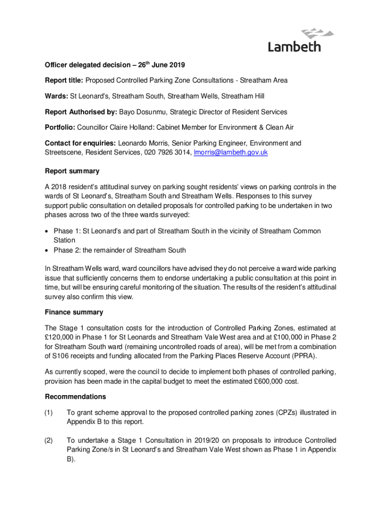 Fillable Online beta.lambeth.gov.ukparkingparkingProposed controlled ...