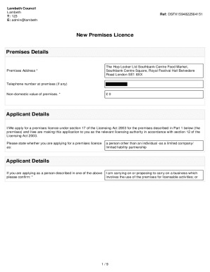 Fillable Online Application form - Lambeth Council Fax Email Print - pdfFiller