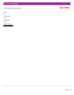 Fillable Online Ref: R065 Fax Email Print - pdfFiller