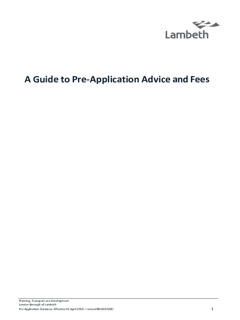 Fillable Online beta.lambeth.gov.uk planning-and-buildingPre-application planning advice and ...