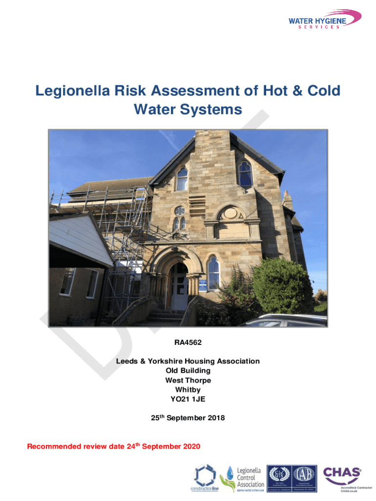 Fillable Online Legionella Risk AssessmentLegionella ...