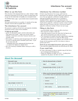 Fillable Online fill.ioForm-IHT400-Inheritance-Tax-account-HMRCFillable ...
