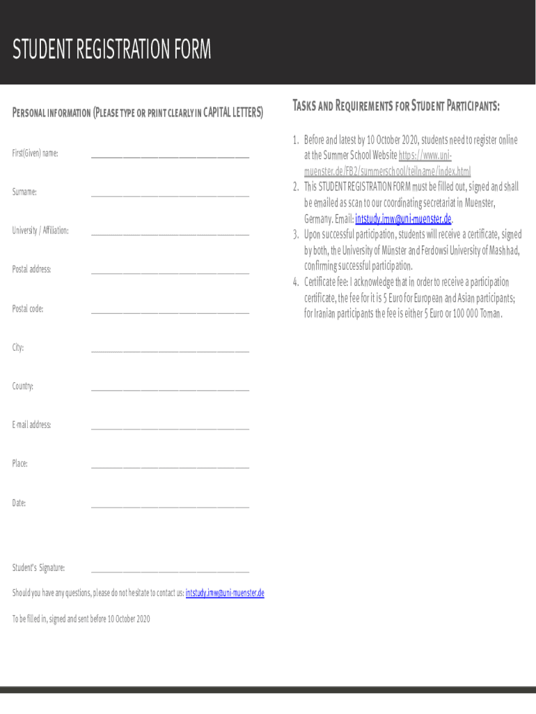 Fillable Online Students Registration Form TemplateJotformFREE 14 ...
