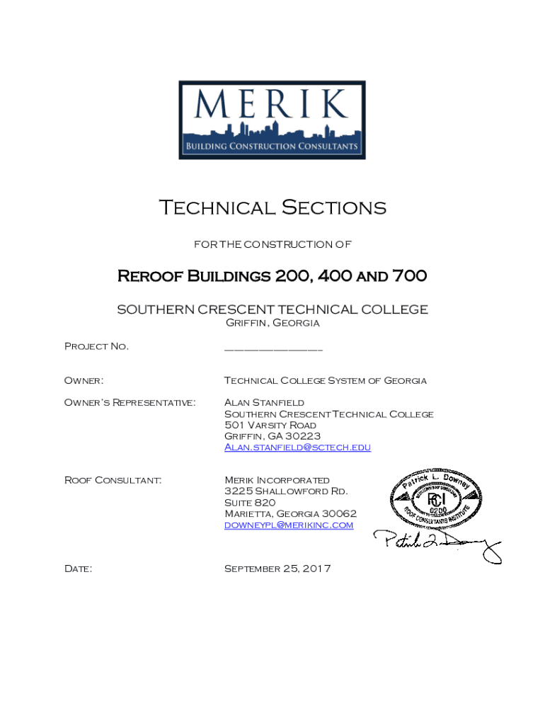 Fillable Online ACADEMIC BUILDING REROOF - ssl.doas.state.ga.us Fax Email Print - pdfFiller