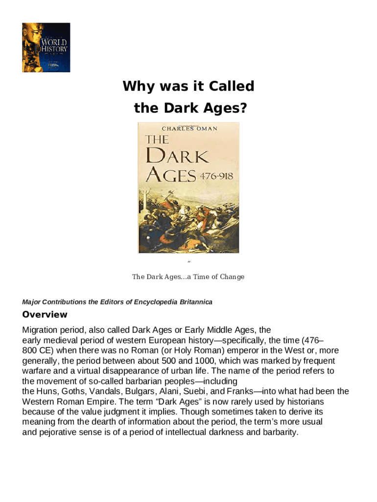 Why Was 900 Years Of European History Called The Dark Ageswhy Was It