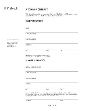 Fillable Online 50+ SAMPLE Wedding and Event Contracts in PDFMS Word ...