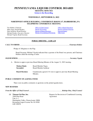 Fillable Online PLCB Public MeetingsPLCB Public MeetingsPLCB Public ...