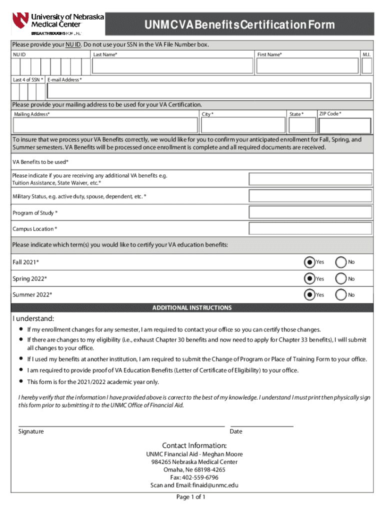 Fillable Online form.jotform.com202755121722043VA Benefits Certification Form Fax Email Print ...
