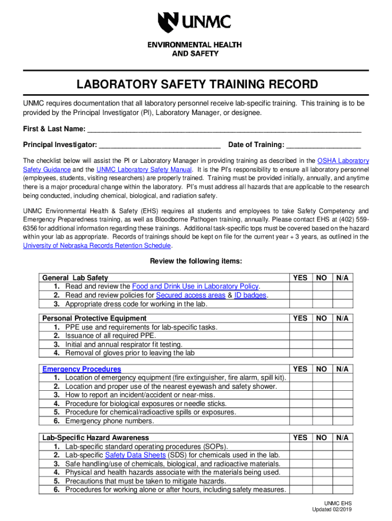 Fillable Online campus.und.edudocslab-specific-trainingLab-Specific ...
