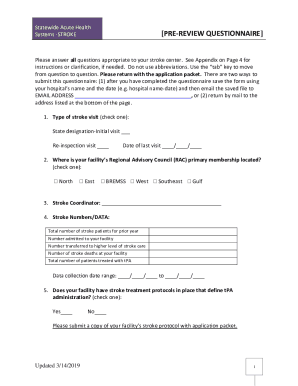 Fillable Online PRE-REVIEW QUESTIONNAIRE Fax Email Print - pdfFiller