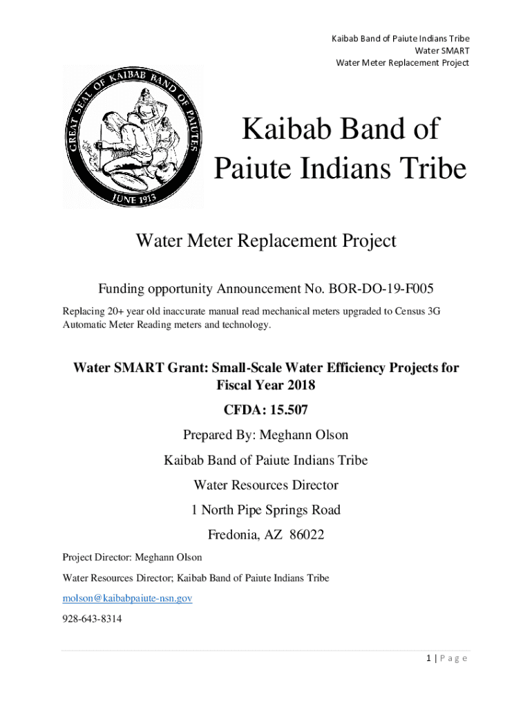 Fillable Online Kaibab Band of Paiute Indians Tribe - Bureau of ...