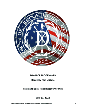 Fillable Online TOWN OF BROOKHAVEN Recovery Plan Update State and Local ...