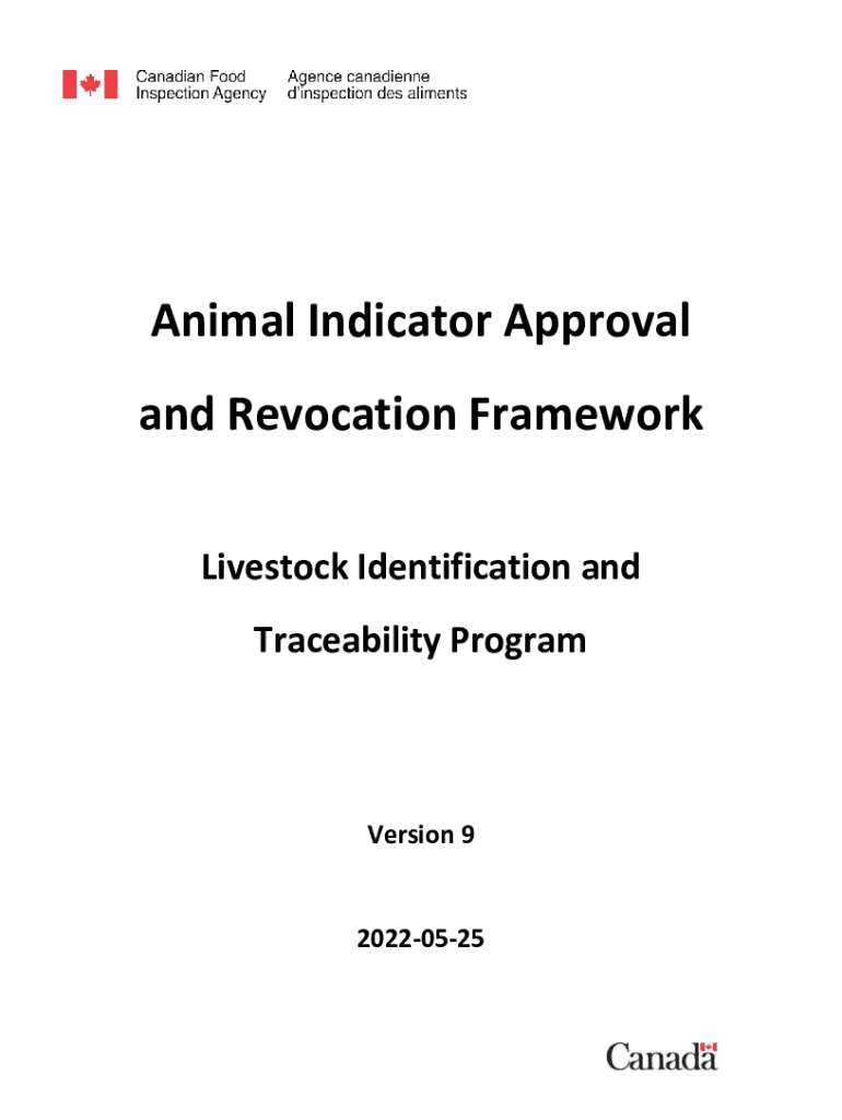 Fillable Online Livestock identification and traceability - Canadian ...