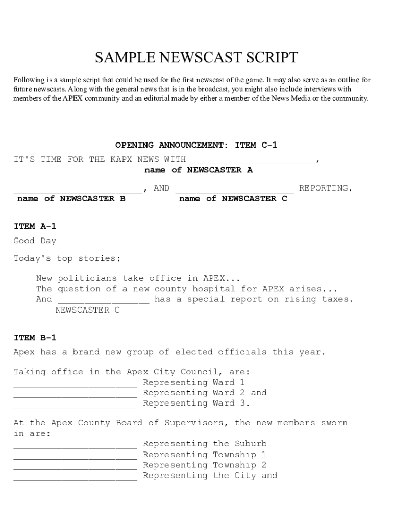Fillable Online idoc.pubdocumentsnewscast-script-sample-ylyxz2Newscast ...