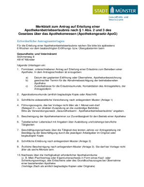 Fillable Online Merkblatt zum Antrag auf Erteilung einer ...