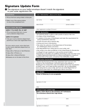 Fillable Online Signature Update Form Franklin County, WA Fax Email ...