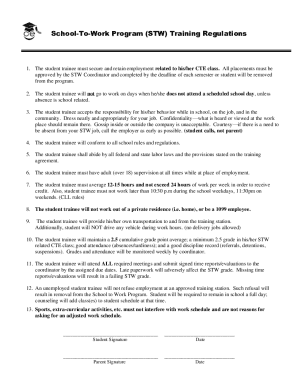 Fillable Online School-To-Work Program (STW) Fax Email Print - pdfFiller