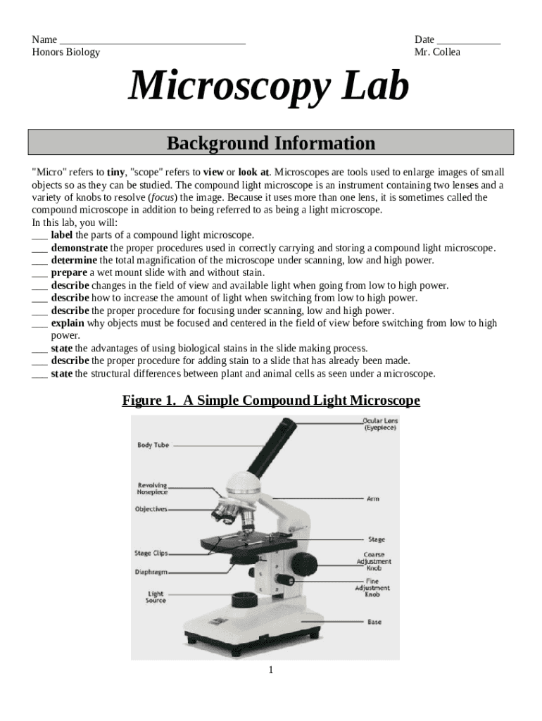 biologyjunction.comintroduction-to-theIntroduction to the Microscope Lab - BIOLOGY JUNCTION Doc ...