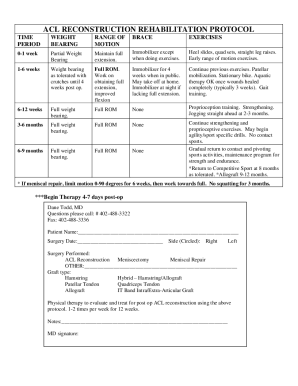 Fillable Online ACL Reconstruction Rehab Protocol & Recovery Time ...