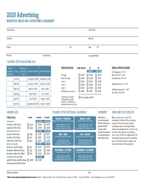 Fillable Online Simple Advertising Insertion Order Template forFPPT Fax Email Print - pdfFiller