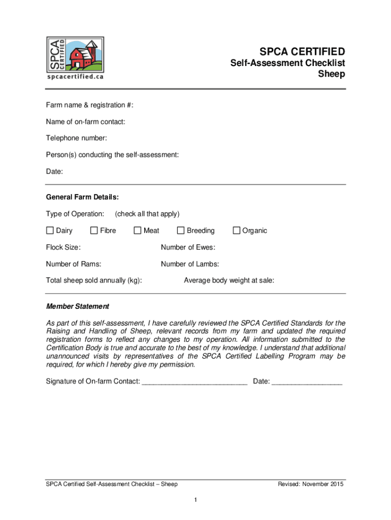 Fillable Online spca bc spca.bc.cawp-contentuploadsSPCA CERTIFIED Self ...