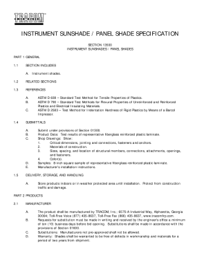 Fillable Online SHADE-S - Sun and Panel Shade Spec. Sunshade and Panel ...