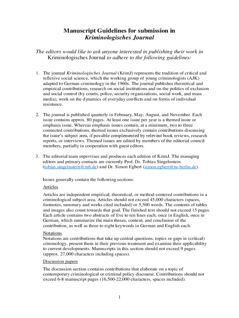 Fillable Online Manuscript Guidelines for submission in ...