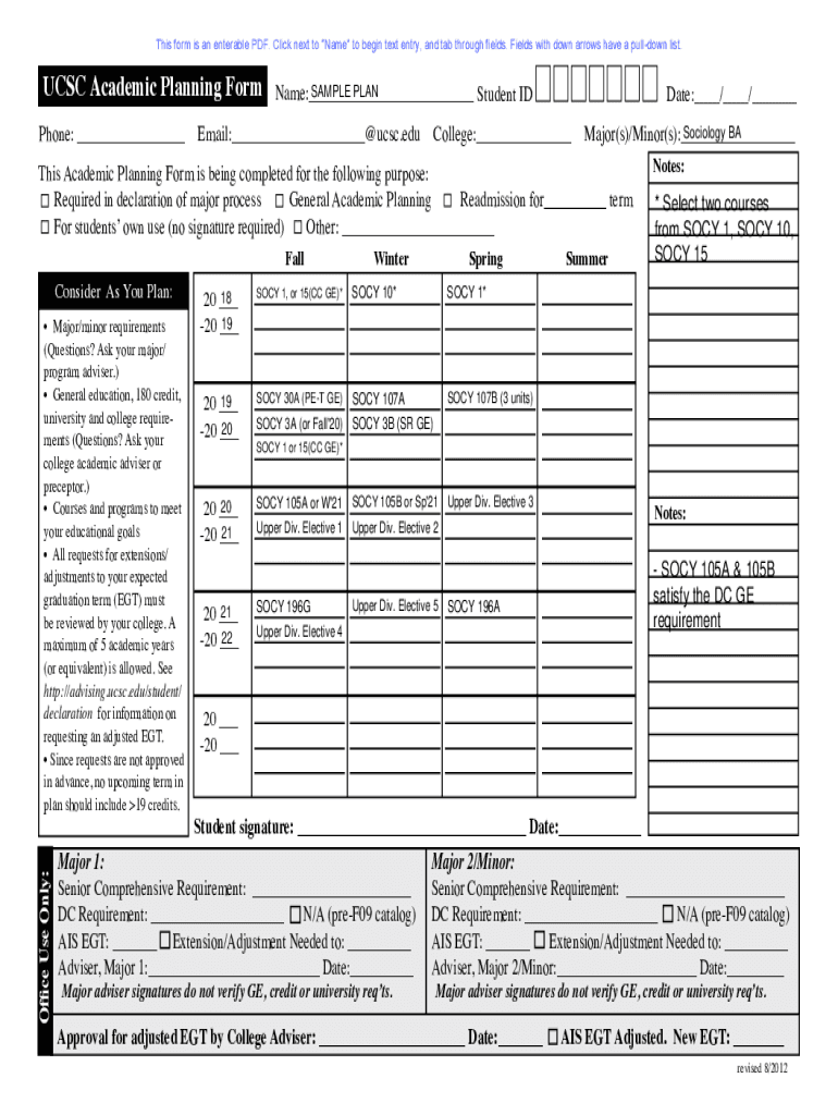 Fillable Online sociology ucsc sociology.ucsc.edu undergraduate majors ...