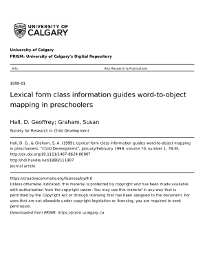 Fillable Online prism ucalgary Lexical form class information guides ...