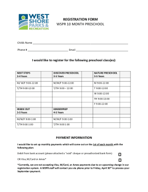 Fillable Online Free Online Preschool Registration Form Template - forms.app Fax Email Print ...