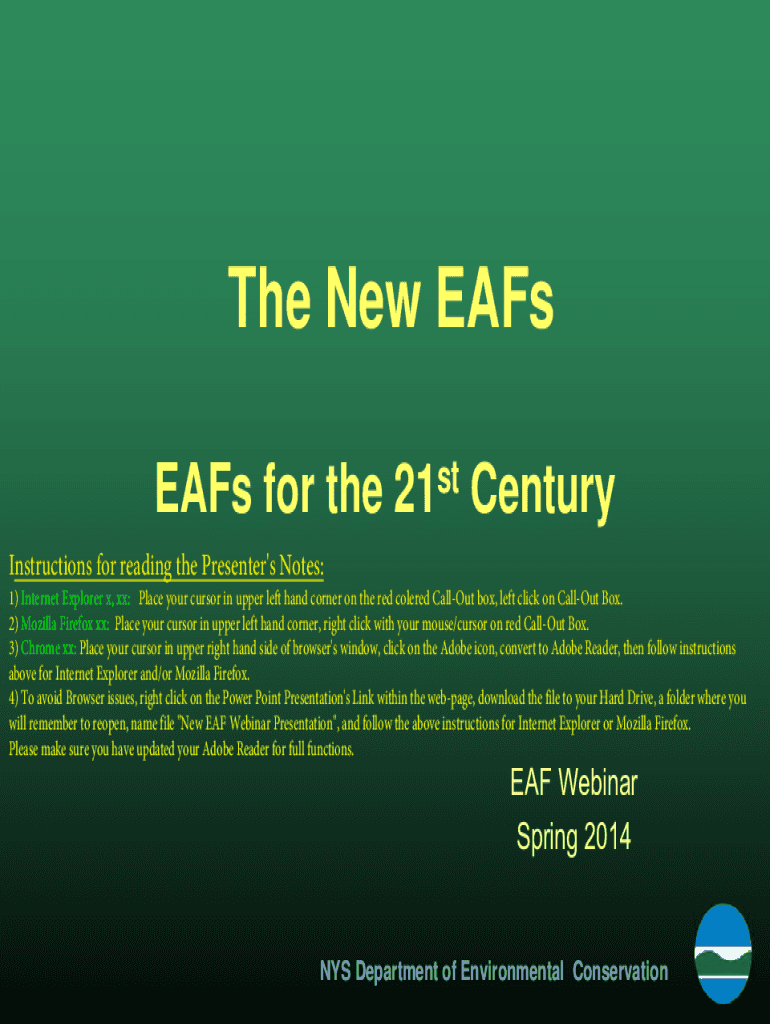 Fillable Online www1 dec state ny New EAF Webinar- Power Point ...