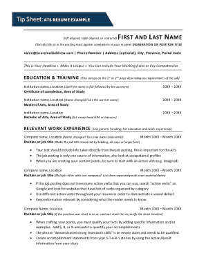 Fillable Online zety.comblogats-resume18 ATS-Friendly Resume Templates ...