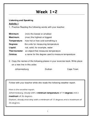 Fillable Online Grade 1 Listening And Speaking Worksheets - K12 ...