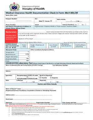 Fillable Online samoa org samoa.org.nzwp-contentuploadsMedical ...