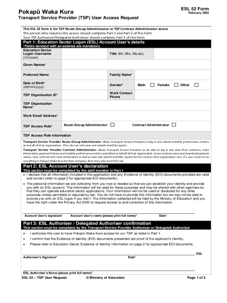 Fillable Online TSP User Request Form Fax Email Print - pdfFiller
