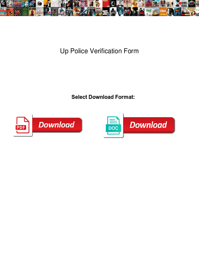 Fillable Online Up Police Verification Form. Up Police Verification Form birds Fax Email Print ...