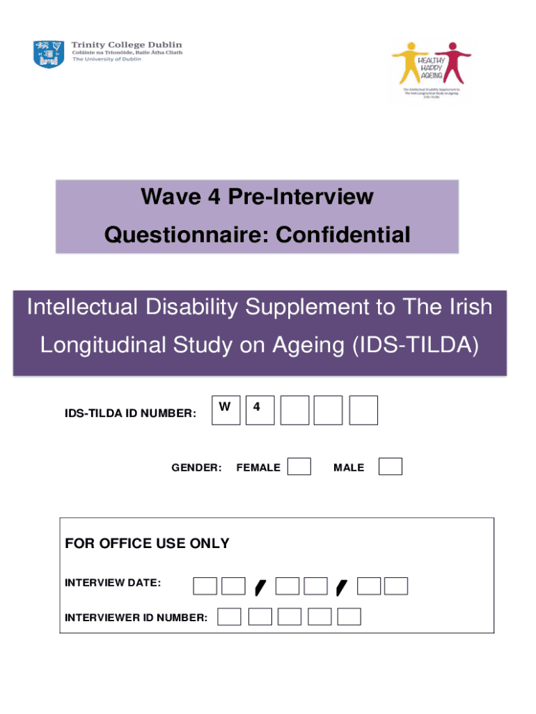 Fillable Online Wave 4 Pre-Interview Questionnaire: Confidential Intellectual ... Fax Email ...