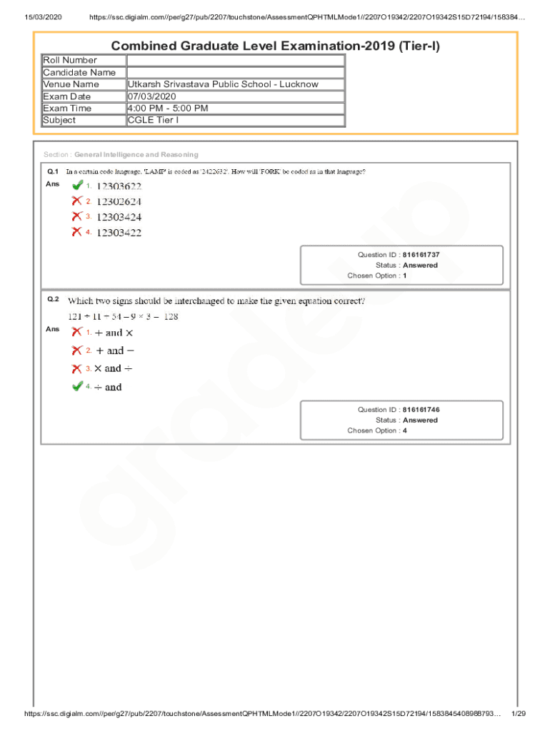 Fillable Online images.collegedunia.compublicimageSSC CGL Exam - images ...