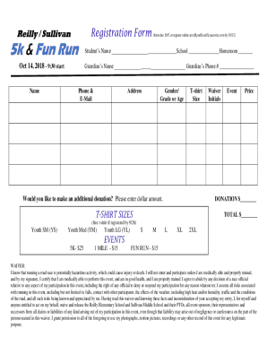Fillable Online Registration Form (form due 10/5, or register online at ...