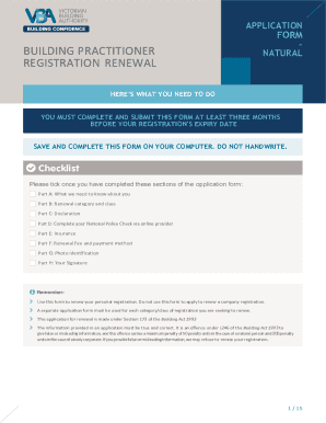 Fillable Online Building Practitioner - Registration Renewal Form Fax ...