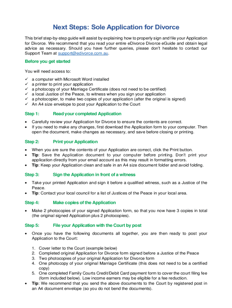 Fillable Online Divorce factsheet 1Applying for a divorce - Legal Aid ...
