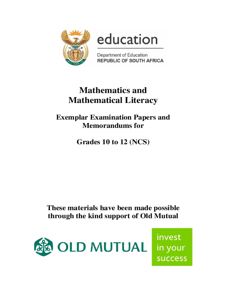 Fillable Online Mathematical Literacy Grade 10 past Exam Papers and ...