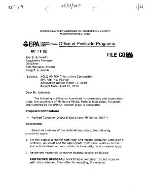 Fillable Online U.S. EPA, Pesticides, Label, ACL 90 EUP CHLORINATING ...