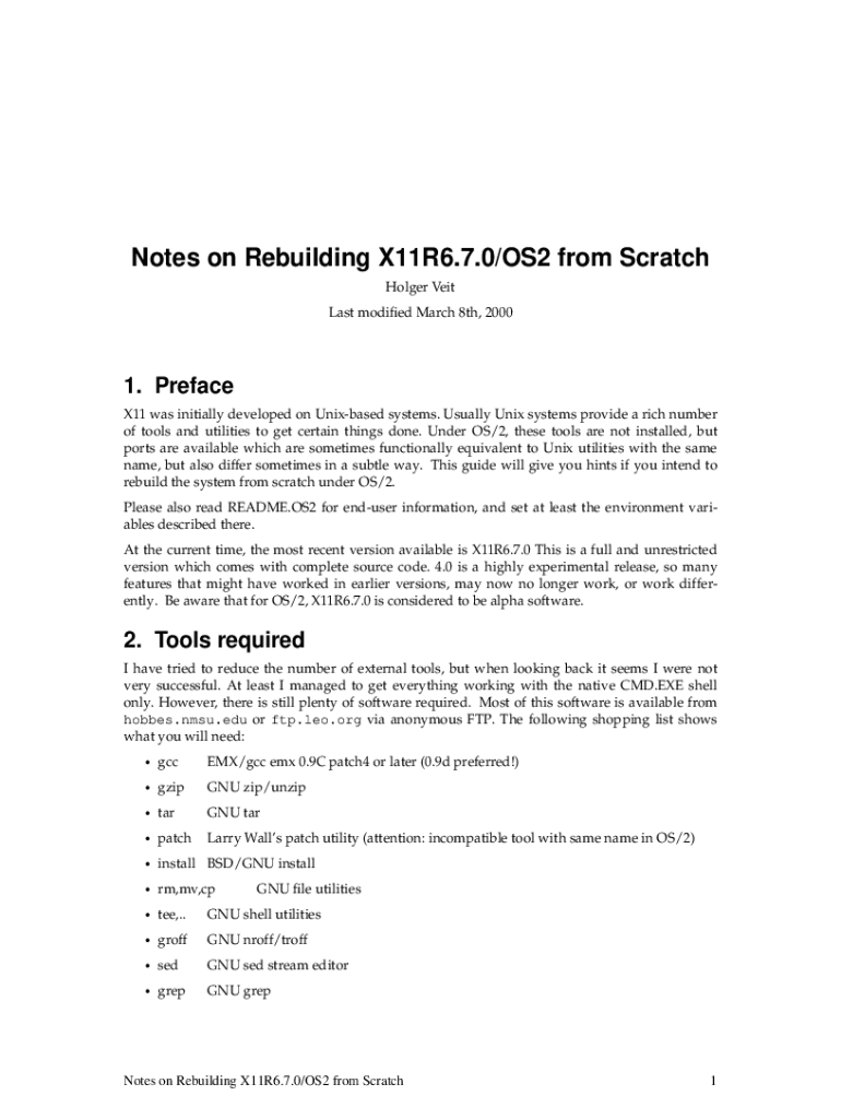 Fillable Online Notes on Rebuilding X11R6.8/OS2 from Scratch - X Window ...