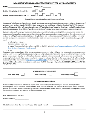 Fillable Online MEASUREMENT/INSIGNIA REGISTRATION SHEET FOR MPP ...