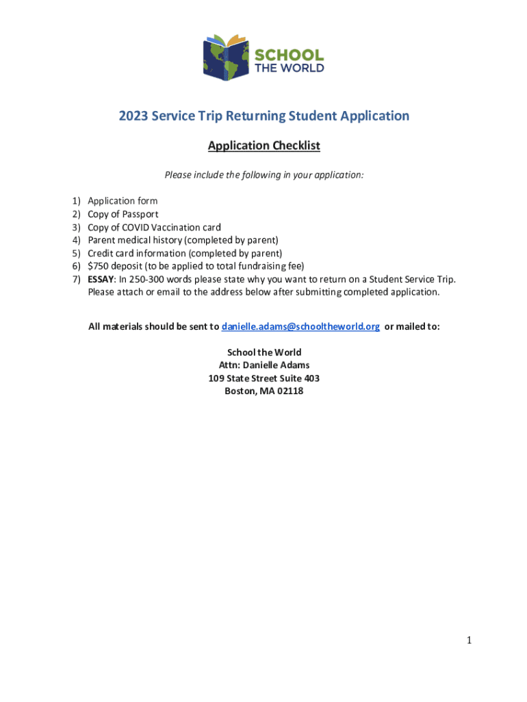 Fillable Online info.schooltheworld.orghubfs2023 Returner2023 Returner ...