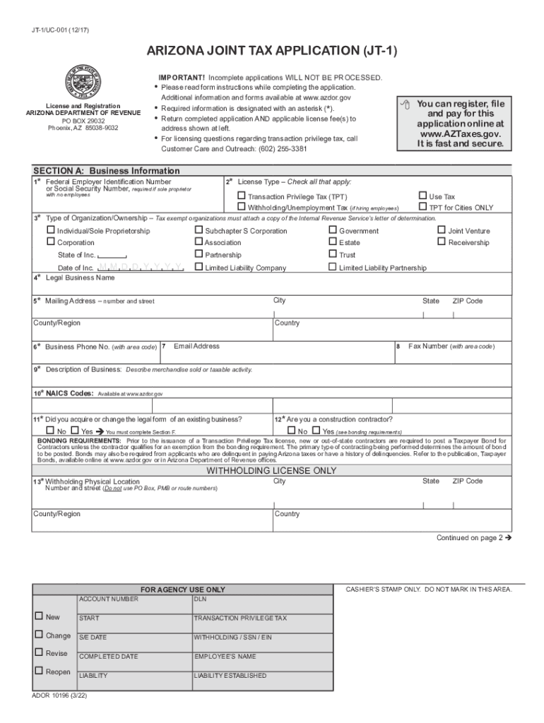 Arizona Joint Tax Fill Out Sign Online DocHub
