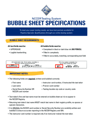 Fillable Online NCCER Testing System PAPER TEST SPECIFICATIONS Fax ...